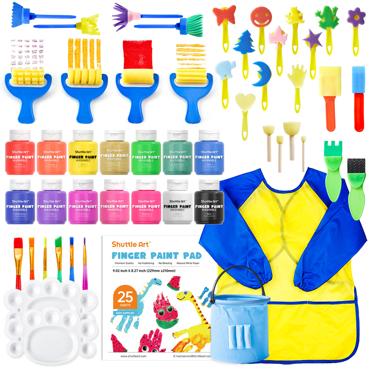 Finger Paint - Set of 14 Colors(60ml) — Shuttle Art