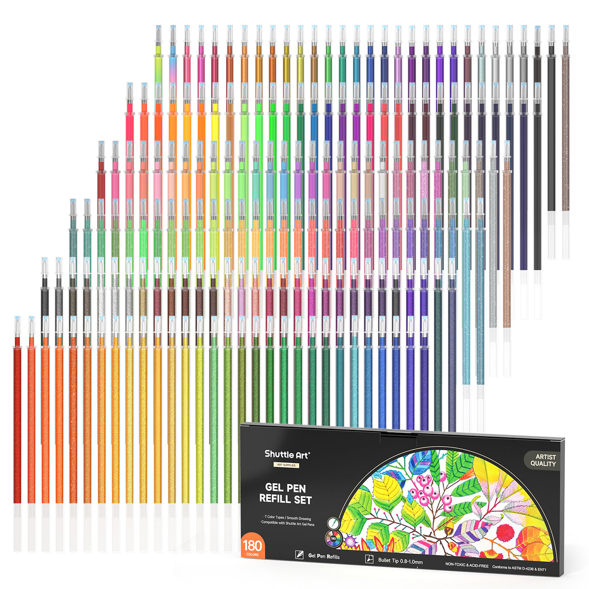 Colored Gel Pen Refills - Set of 180 Colors — Shuttle Art