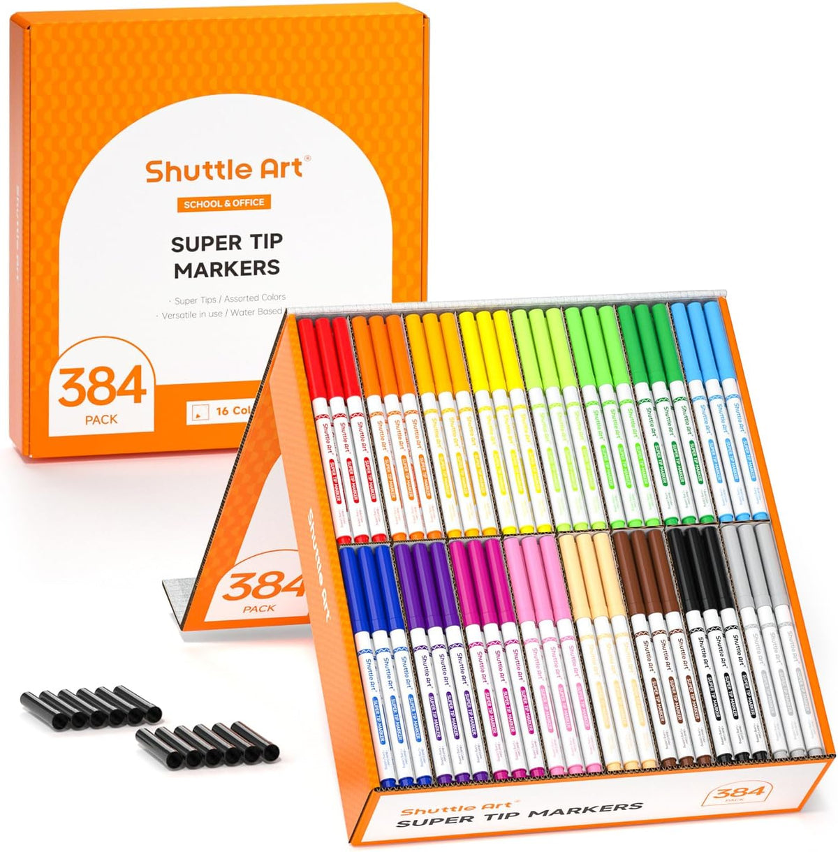 Washable Super Tips Markers, 16 Assorted Colors - Set of 384 — Shuttle Art