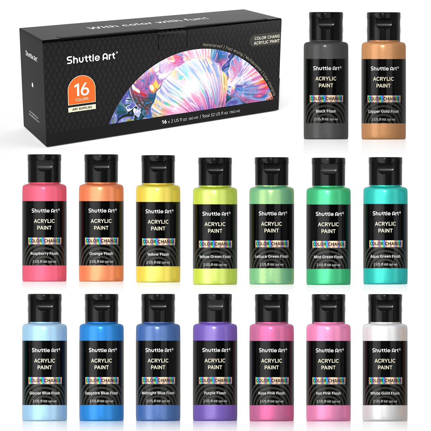 Color Change Acrylic Paint - Set of 16 — Shuttle Art