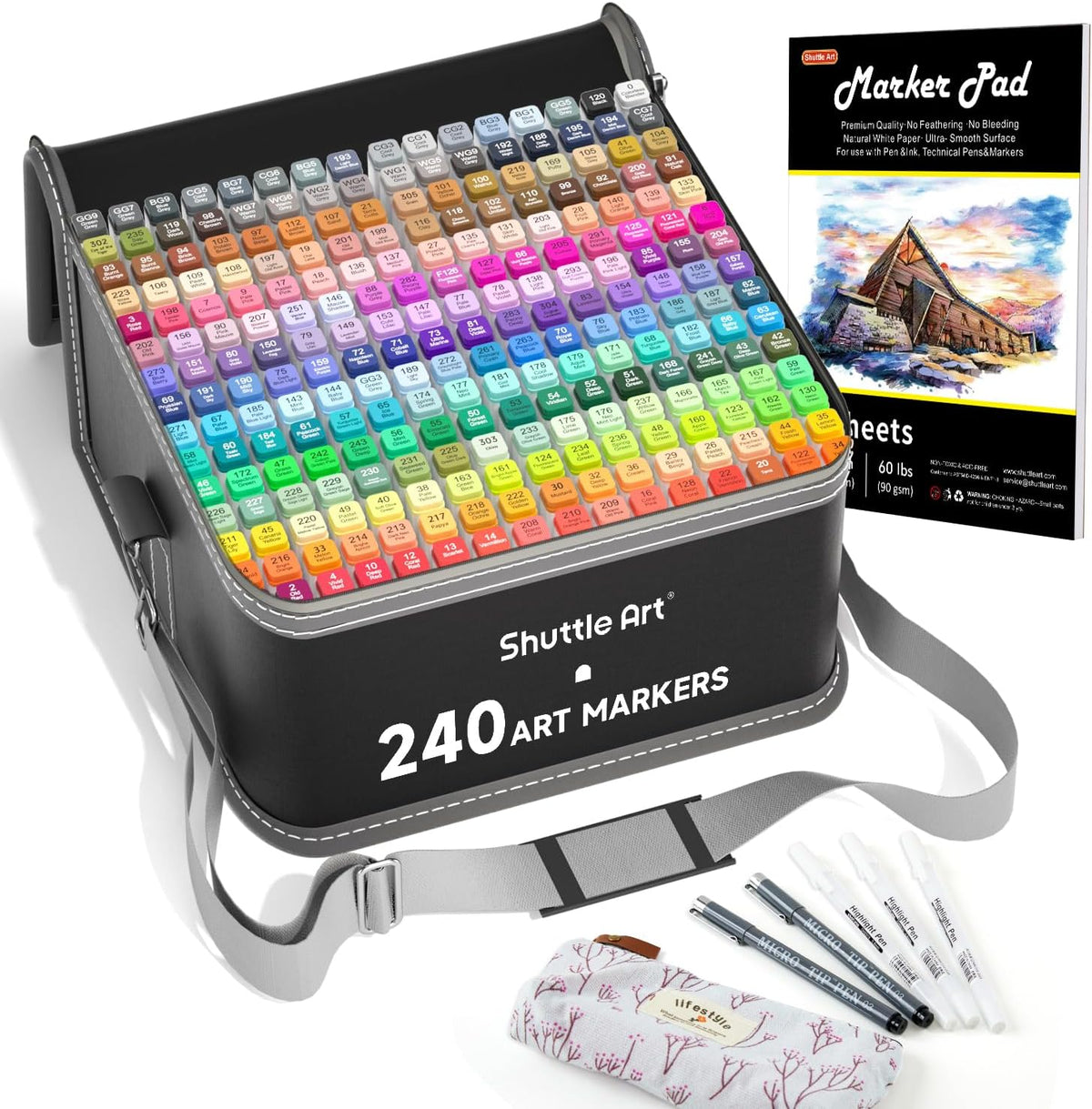 Dual Tip Art Marker Set of 240 Colors Shuttle Art