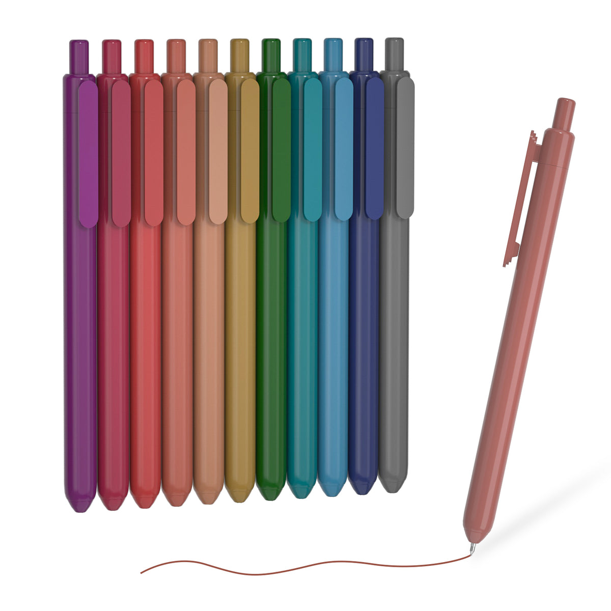 Retractable Gel Pens - Set of 11 Dark Vintage Colors — Shuttle Art