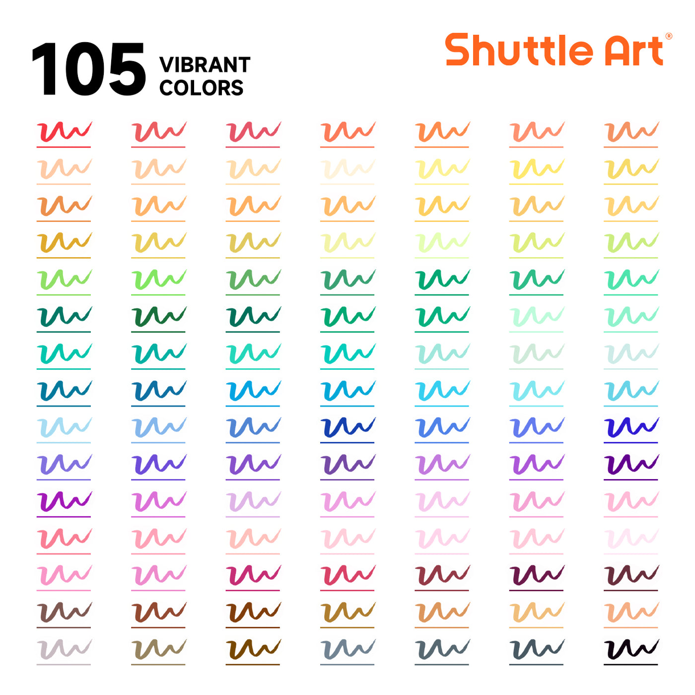 Dual Tip Brush Pens Art Markers -Set of 105 Colors — Shuttle Art
