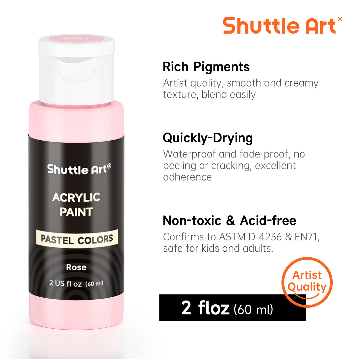 Pastel Acrylic Paint - Set of 30 Colors with 10 Paint Brushes — Shuttle Art