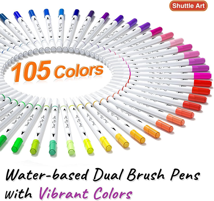 Dual Tip Brush Pens Art Markers -Set of 105 Colors — Shuttle Art