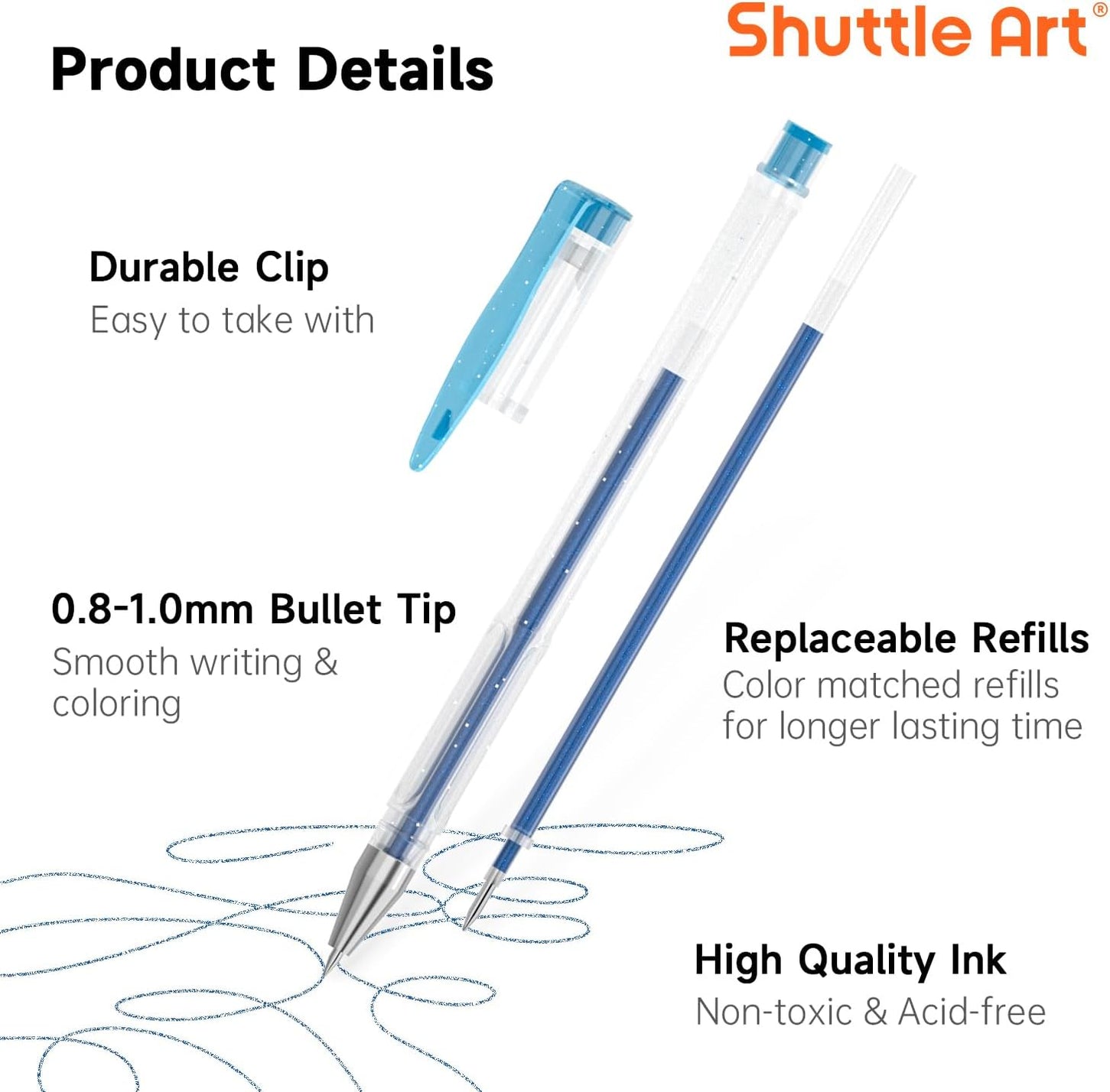 Colored Gel Pens, 180 Colors Gel Pen with 180 Refills - Set of 360 ...