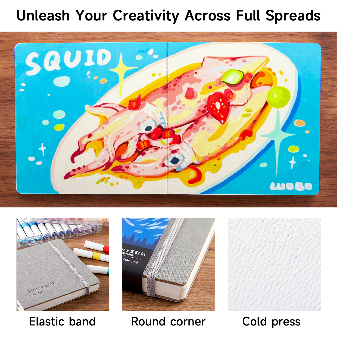 Acrylic Paint Marker Journal - 30 Sheets 5.51x5.51 Watercolor Journal ...