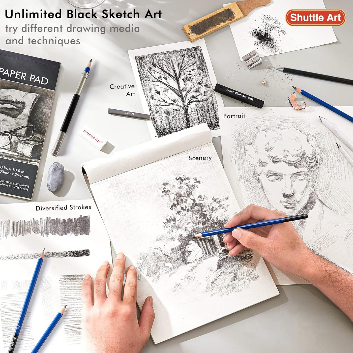 Professional Drawing Kit - Set of 124PCS — Shuttle Art