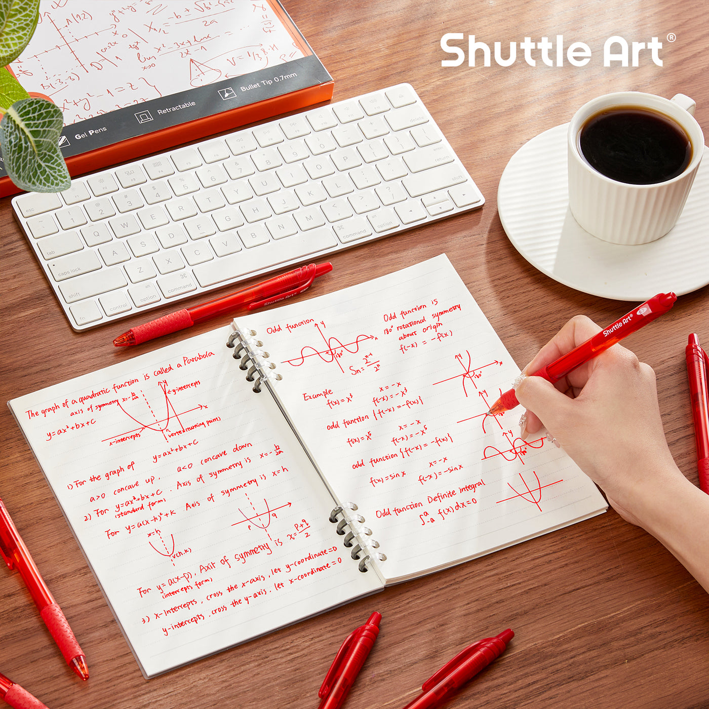 Red Gel Pens, 40 Pack Retractable 0.7mm — Shuttle Art