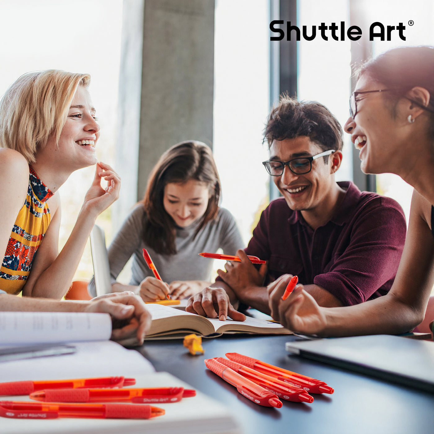 Red Gel Pens, 40 Pack Retractable 0.7mm — Shuttle Art