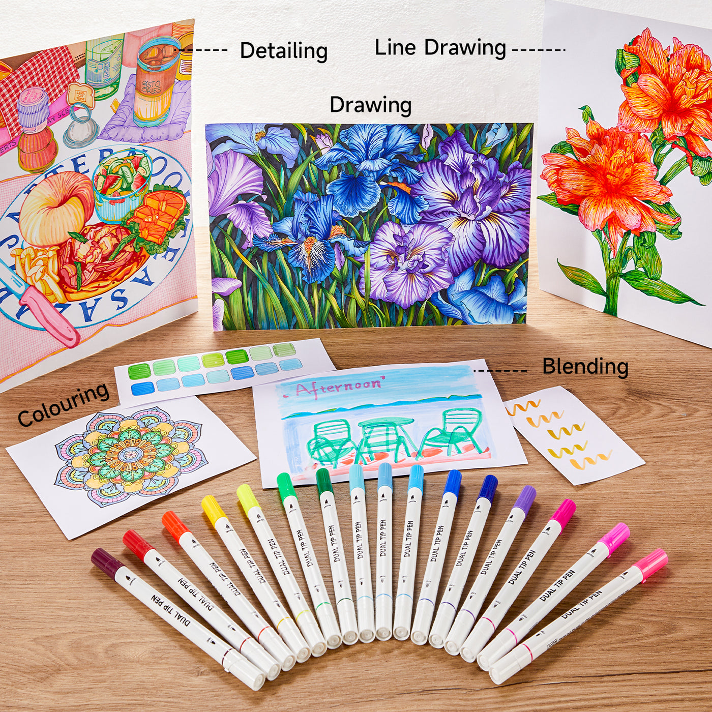 Dual Tip Brush Pens Art Markers -Set of 105 Colors — Shuttle Art