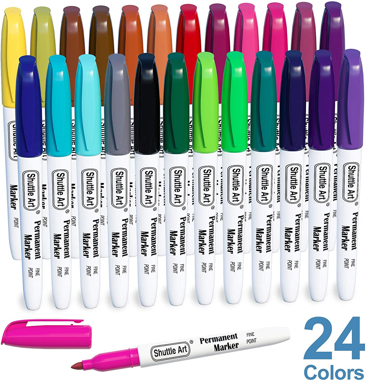 Colored Permanent Markers, Fine Point - Set of 24 — Shuttle Art